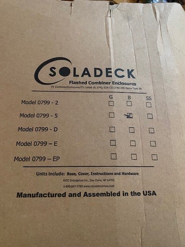 SolaDeck 0799-5B Flashed Combiner Enclosure - Black | eBay