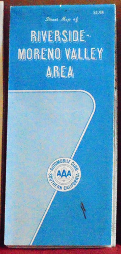 1993 AAA Street Map of Riverside-Moreno Valley Area, California | eBay