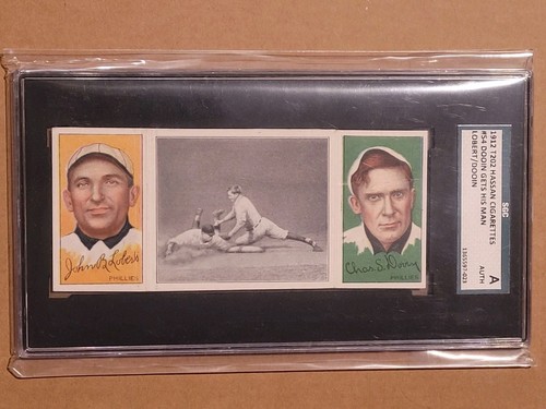 1912 T202 #54 Hassan Red Dooin / Hans Lobert SGA A Authentic Dooin Gets ...