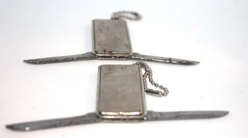 Lot of 2) 2 Blade Square Key Fob Knives | eBay