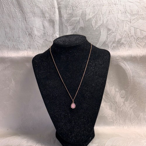 LIZ CLAIBORNE necklace delicate pink acrylic teardrop rhinestones ...