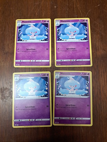 4x Pokemon Chilling Reign Hattrem Uncommon Card 072/198 | eBay