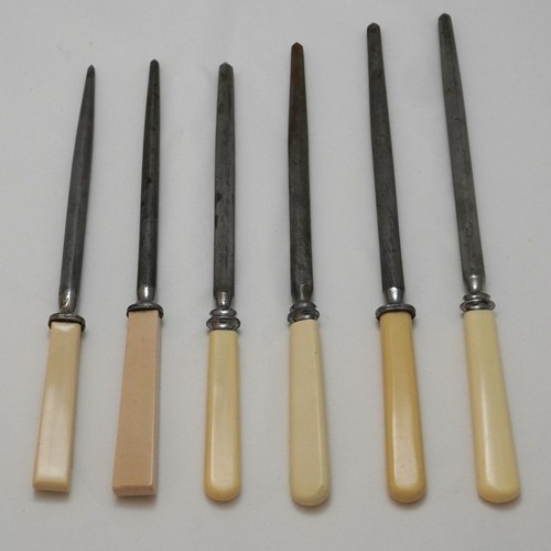 BONE EFFECT handle Edwardian cutlery six carbon vanadium steel knife ...