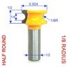 1-pc 1/2" Shanks 5/16" Radius Half Round Bullnose Router Bit sct-888 ...