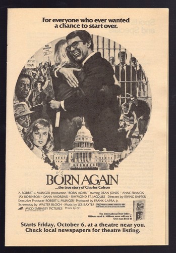 1978 MOVIE THEATRE PROMO AD ~ BORN AGAIN TRUE STORY of CHARLES COLSON ...