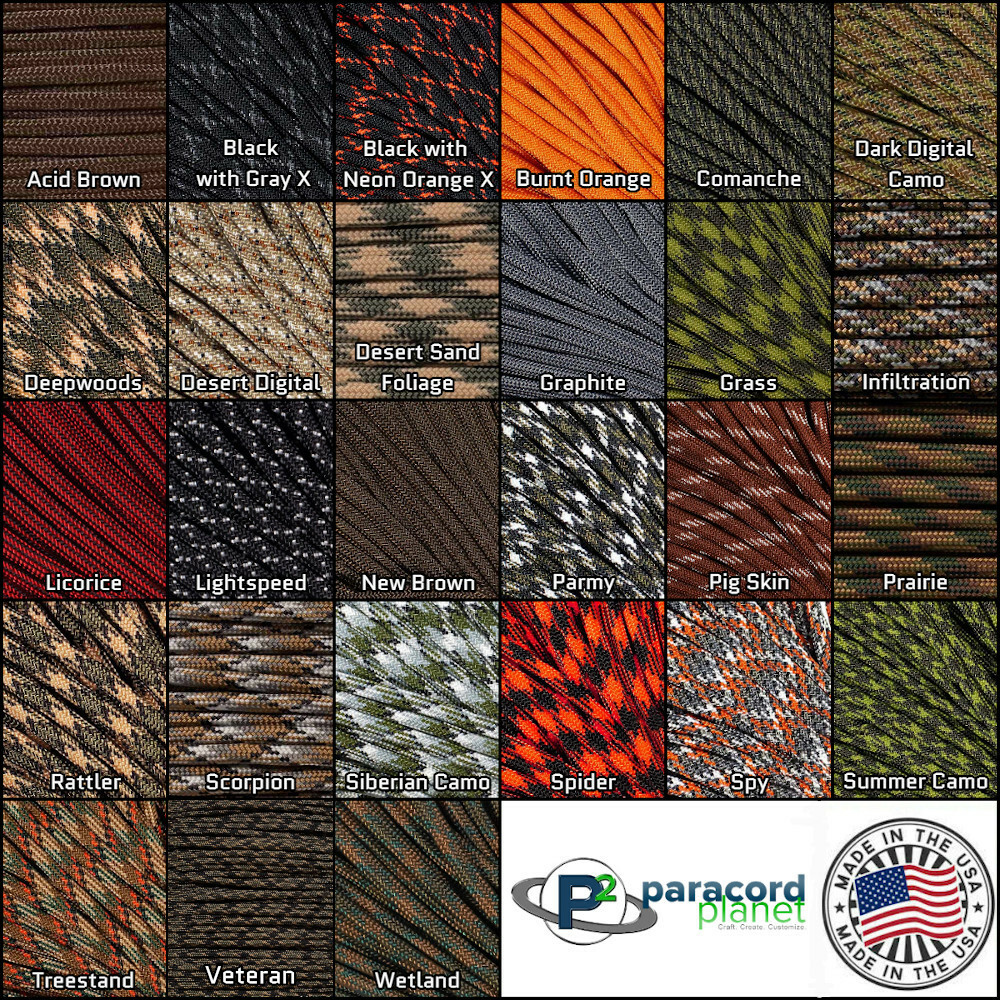 West Coast Paracord - 550 Paracord - Multicolor Styles - 100 Feet - USA ...