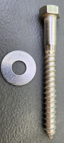 Quazite C080176 Bolt SS Auger 3/8-7 X 3.50 Hex, Washer C080210 | eBay