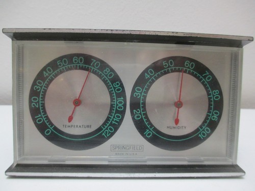 Vintage Springfield Weather Station Humidity Temperature 5 1/2" Plastic ...