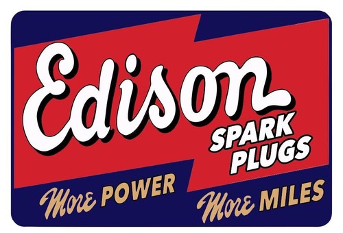 Edison Spark Plugs Gasoline Oil Gas Pump Gas Station Racing Sticker ...