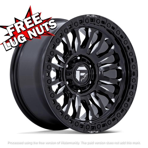 17 inch 17x9 Fuel FC857 RINCON GLOSS BLACK MILLED wheel rim 8x6.5 8x165 ...