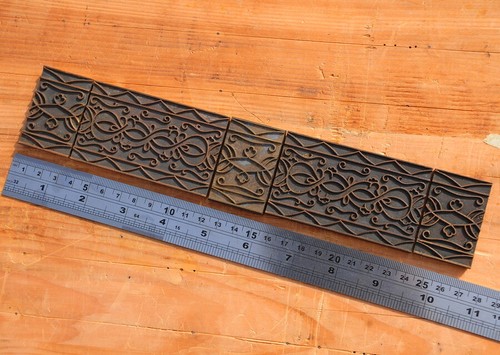 5x brass ornament bookbinding Art Nouveau gilding bookbinder embossing ...