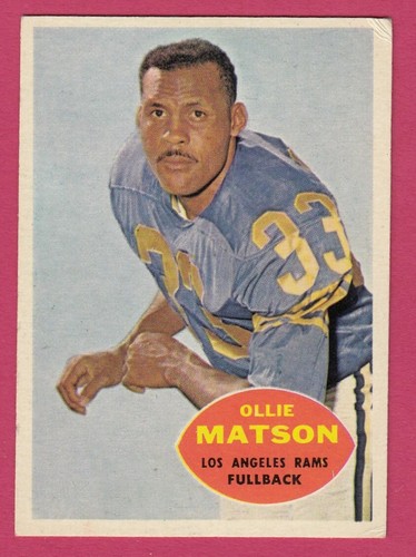 1960 Topps Football # 63 Ollie Matson - Los Angeles Rams -- Box 708-155 ...