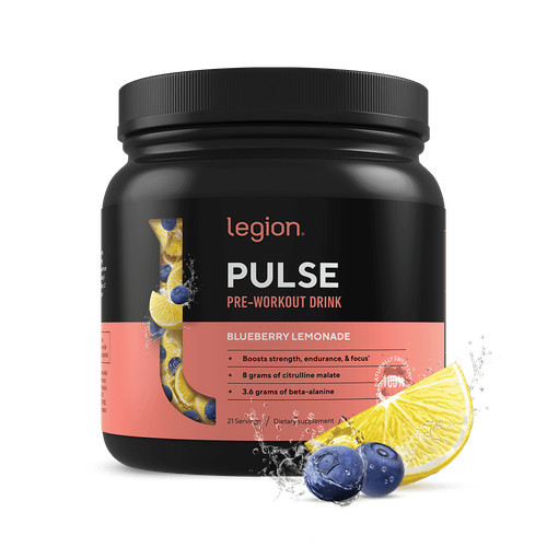 Legion Pulse Pre Workout w/ Caffeine for Energy, Blueberry Lemonade, 20 ...