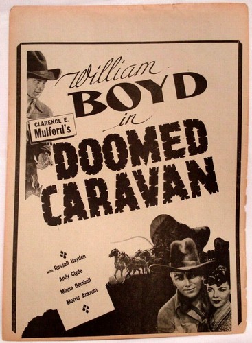 1941 WILLIAM BOYD DOOMED CARAVAN COWBOY WESTERN VINTAGE 13"X 9" MOVIE ...