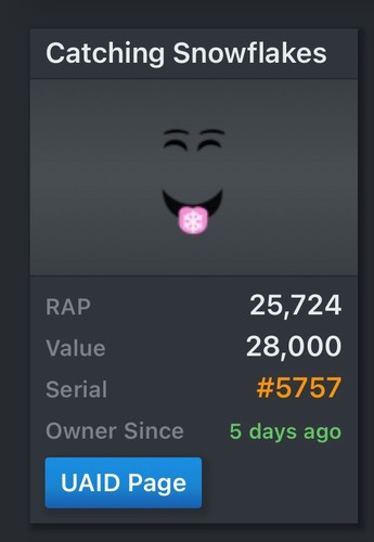 Catching Snowflakes - ROBLOX Limited | eBay