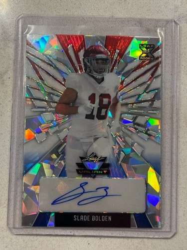 SLADE BOLDEN Alabama 2022 Leaf Valiant Football RWB Ice # 1/5 AUTO ...