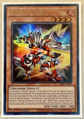 Yugioh! 1x Sword Ryzeal CRBR-EN001 Ultra Rare 1st Ed NM | eBay