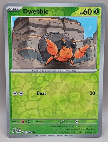 Pokemon TCG - Paradox Rift - Reverse Holo - Dwebble - 006/182 | eBay