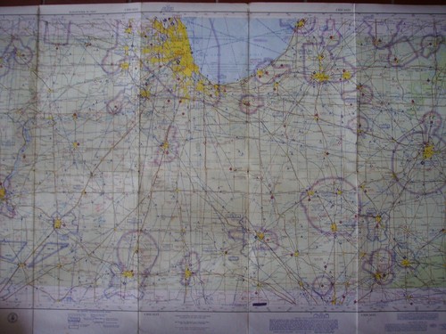 Lot Vintage 1960s Chicago Sectional Aeronautical Flight Chart Maps 1968 ...