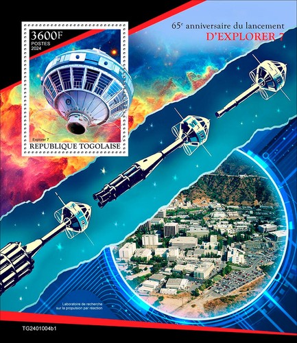 Space 65th Anniversary of the Launch of Explorer 7 MNH Stamps 2024 Togo ...