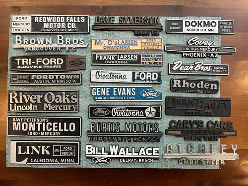 Vintage Ford/GM/Mopar auto dealer emblems - plastic (lot of 22, no ...