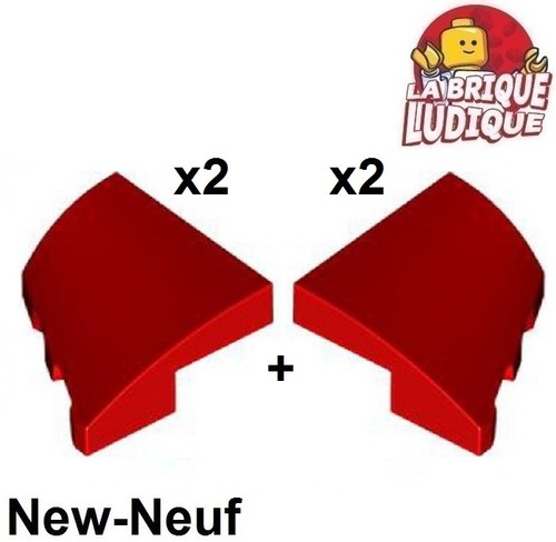 Lego 2 Pair Wedge 2x2 X2/3 Curved Slope Rounded Angle Red 5093 + 5095 ...