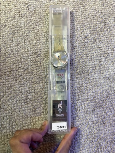 BRAND NEW Swatch Watch 1996 Olympics Atlanta Olympic Team Quartz Swiss ...