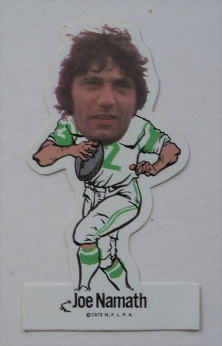 1972 NFLPA Vinyl Sticker Joe Namath Jets MINT - | eBay