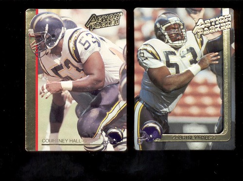 1991 & 1992 Action Packed COURTNEY HALL San Diego Chargers 2-Card Lot ...