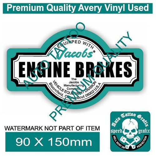 JACOBS ENGINE BRAKES Decal Sticker Vintage Americana Rat Rod Hot Rod ...