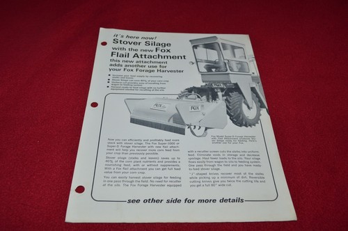 Fox River Tractor Corn Stover Silage Flail Attachment Dealer's Brochure ...