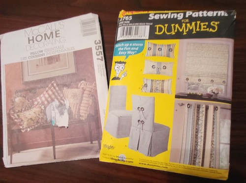 Lot of 2 Sewing Patterns Simplicity 2765 McCalls 3557 Home pillow chair ...