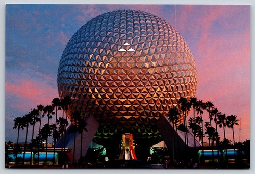 Postcard Walt Disney World Orlando Florida Spaceship Earth Geosphere ...