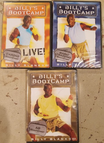 NEW SEALED Billy Blanks Billy's Boot Camp LOT OF 3 DVDS CARDIO AB BASIC ...
