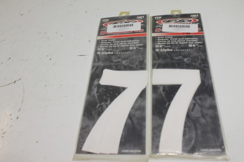 6" "7" FX Supercross Racing Numbers 2 Packs of 3 Decals White FX02-4467 ...