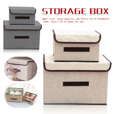 Canvas Grey Foldable Home Storage Boxes for sale | eBay