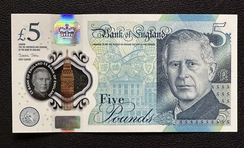 NEW KING CHARLES III BANKNOTE - UK - £5 - 2024 - CA01 UNCIRCULATED ...
