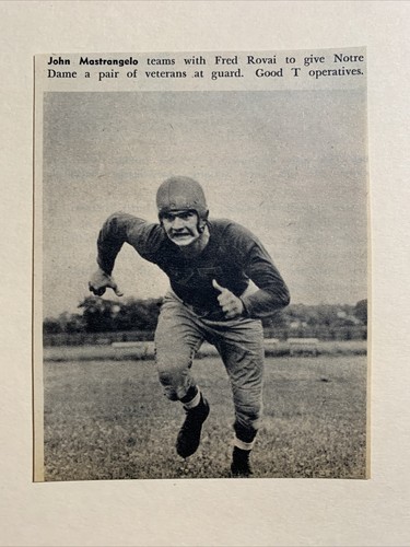 Joe Mastrangelo Notre Dame Fighting Irish 1945 S&S Football Pictorial ...
