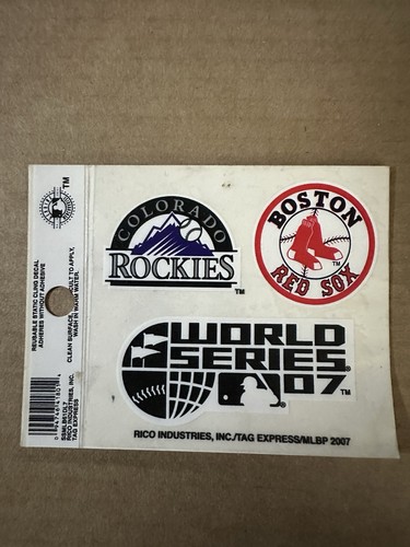 Boston Red Sox/Colorado Rockies 2007 World Series Sticker 3 1/2x 3 1/2 ...