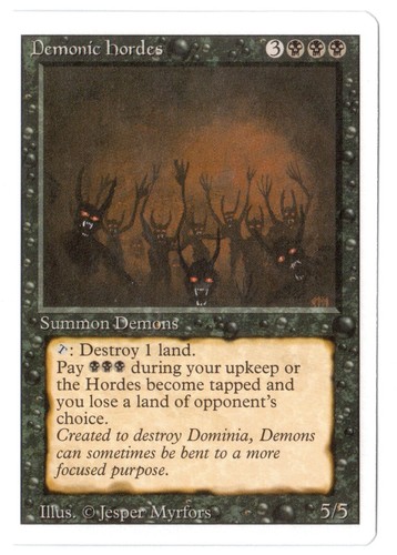 Magic The Gathering REVISED 3RD EDITION DEMONIC HORDES BLACK DEMON ...
