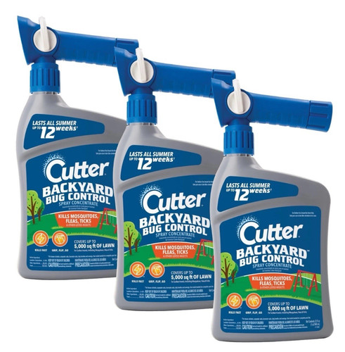 Lot of 3 Cutter Backyard Bug Control Spray Kills Mosquitoes Fleas Ants ...