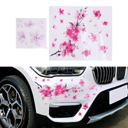 Floral Pink Car Stickers 2pc Set for Customization of Windshields and ...