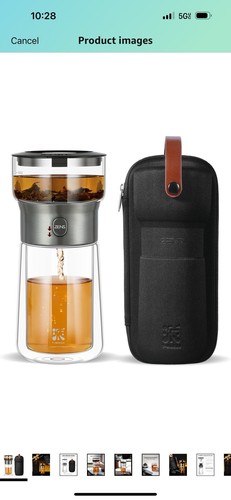 ZENS Modern Glass Tea Infuser Teapot, Smart One Touch Tea Maker for ...
