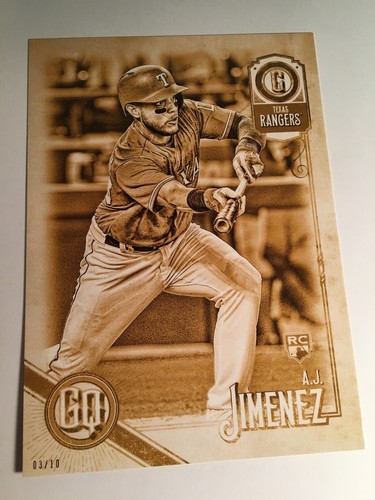 2018 Topps Gypsy Queen Jumbo 5x7 A.J. Jiminez Rangers RC 30 Gold 03/10 ...