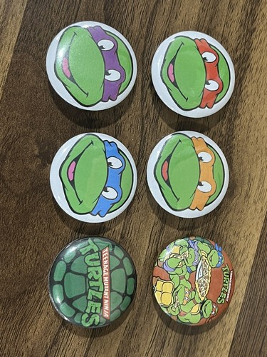 1.25 Inch Tmnt Metal Pinback Buttons Set Of 6 Teenage Mutant Ninja ...