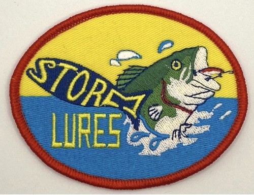 Storm Fishing Lures Patch Tackle Bait Vintage Style Retro Sew Iron ...