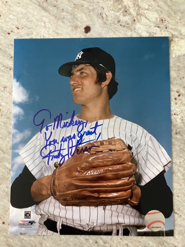 NY Yankees Fritz Peterson autographed 8 x 10 photo - To Mickey Mantle ...