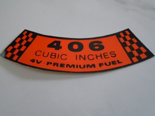 1962-63 Reproduction Ford 406-4v Air Cleaner Decal | eBay