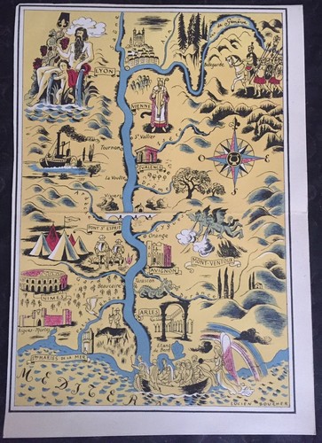 Original 1938 Pictorial Map of Southern France by Lucien Boucher | eBay