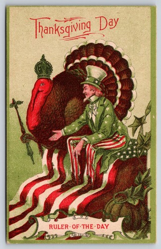 Patriotic Thanksgiving~Uncle Sam & Crowned Turkey~Ruler Of The Day ...